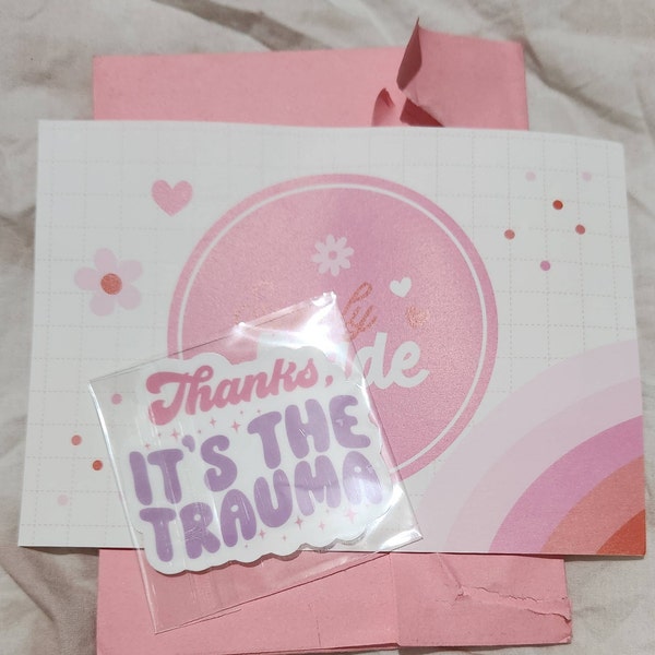 Thanks It’s the Trauma Waterproof Sticker, Mental Health Stickers ...