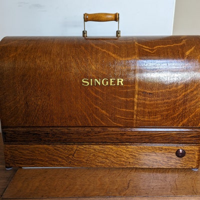 SINGER Sewing Machine Bentwood Wooden Carrying Case for 15 15-91 201 ...