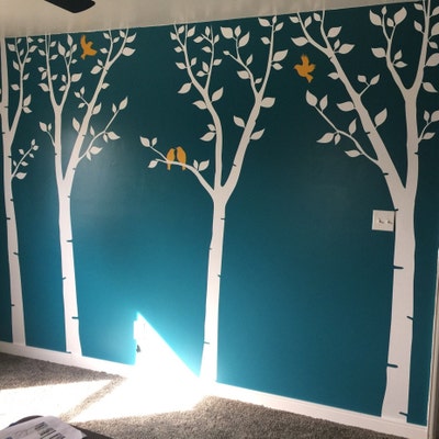 Trees Wall Decal Office Wall Decal Flying Birds Wall Decal - Etsy