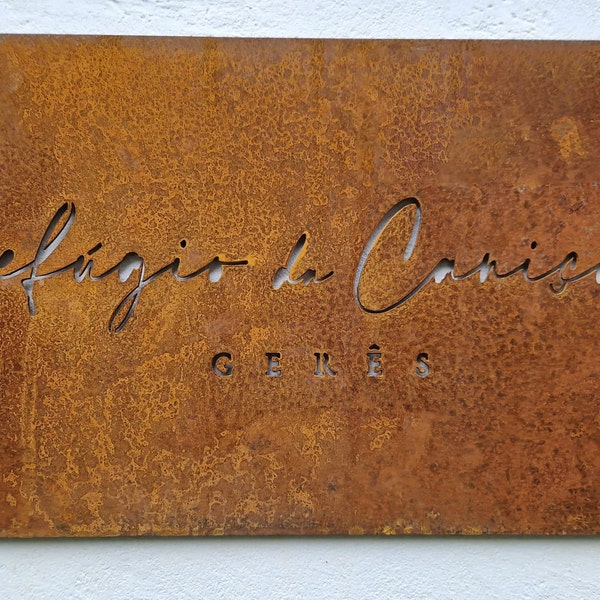 Corten Steel Custom Sign, Your Logo Corten, House Address Plaque ...