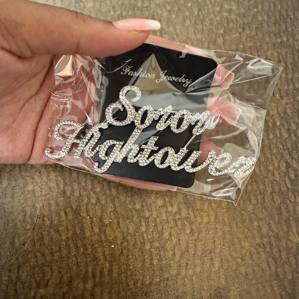 Custom Cursive Letters Soror Name Pin, Sparkle Name Brooch ...