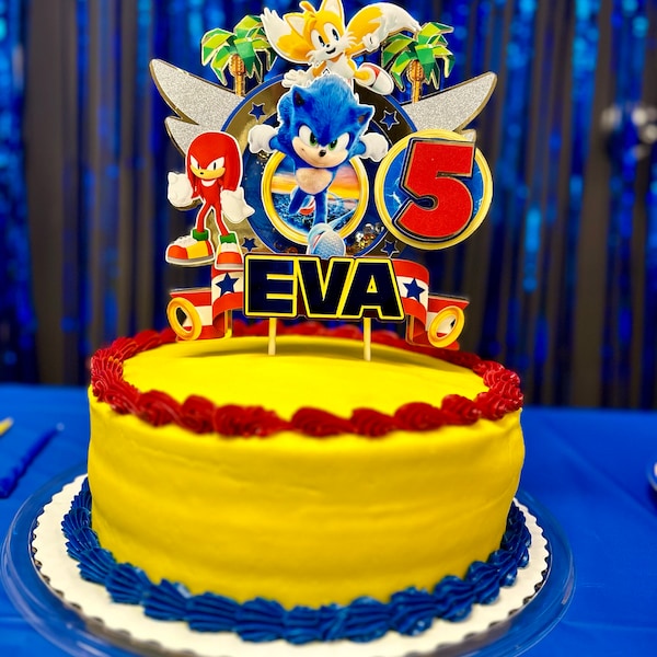 Sonic Cake Topper. Sonic Hedgehog Cake Topper. Sonic Shaker Cake Topper ...