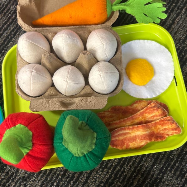 Pasta Set Play Food (felt Food, Pretend Play Kids Kitchen, Plush Toy ...