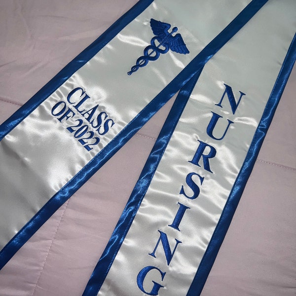 Custom Embroidered Nursing Graduation Stole, BSN Grad Sash - Etsy
