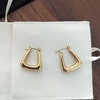 Large Gold Square Earring Gold Square Studs Earring 90s Style Textured ...