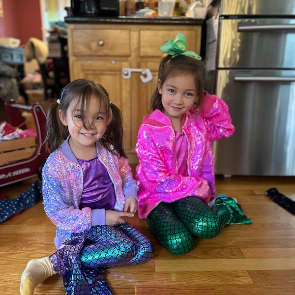 Spring Rainbow Sparkle Jacket, Soft Jackets. Girls Sequins Jacket - Etsy