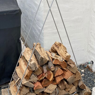 Tall Triangle Log Firewood Holder Storage Handmade - Etsy