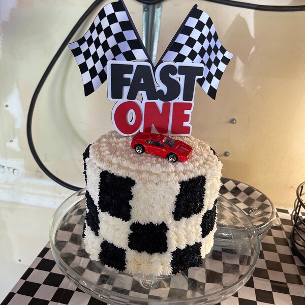 Fast One Cake Topper: Racing Birthday Party Decor - Etsy