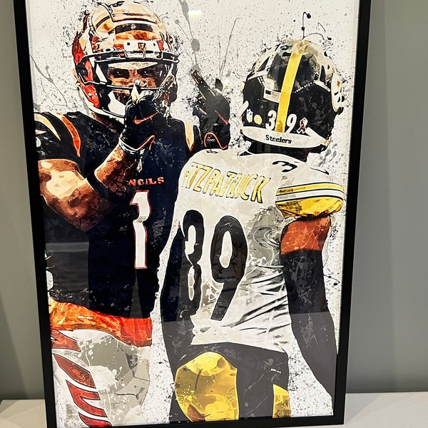 Ja'marr Chase Poster, Minkah Fitzpatrick, Cincinnati Bengals, Wall Art ...