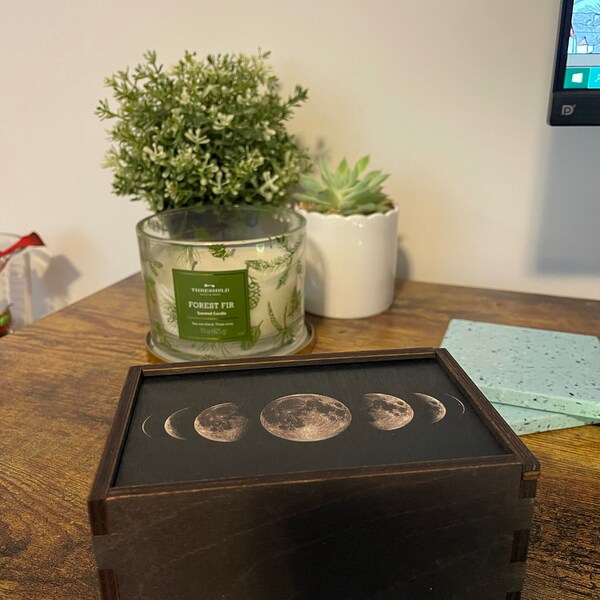 Moon Phases Crescent Moon Jewelry Box Moon Phases Celestial Jewelry Box ...
