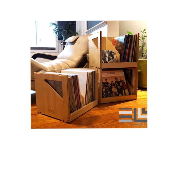 Vinyl LP Record Storage Crate Stackable - Etsy