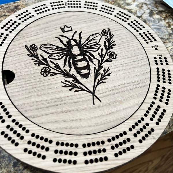 Round Cribbage Board With Storage Compartment - Etsy