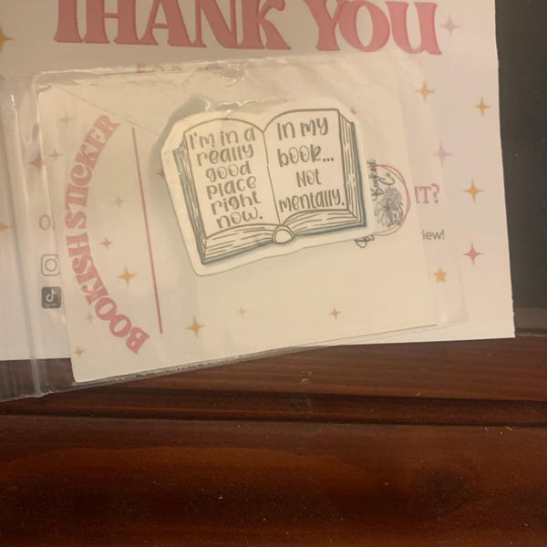 In A Really Good Place in My Book Sticker, Bookish Merch and ...