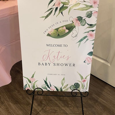 Twin Baby Shower Invitation, Two Peas in a Pod, Printable, Greenery ...