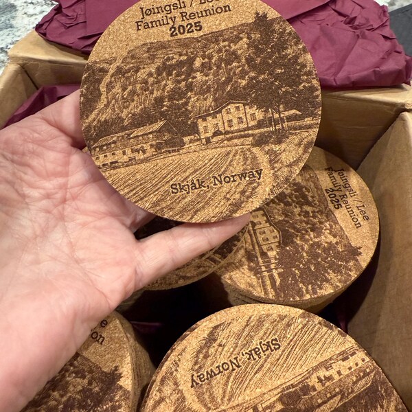 Engraved Cork Coasters: Custom Logo, Personalized Text - Bulk Order - Etsy