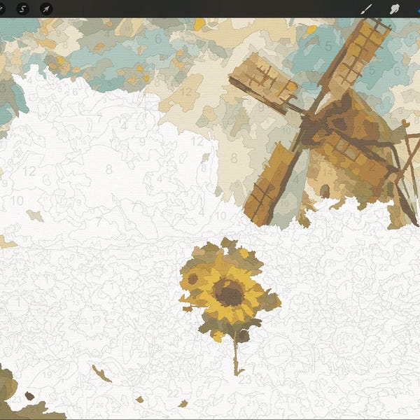 Paint by Number Kit Digital Download Printable Set Photoshop Procreate ...