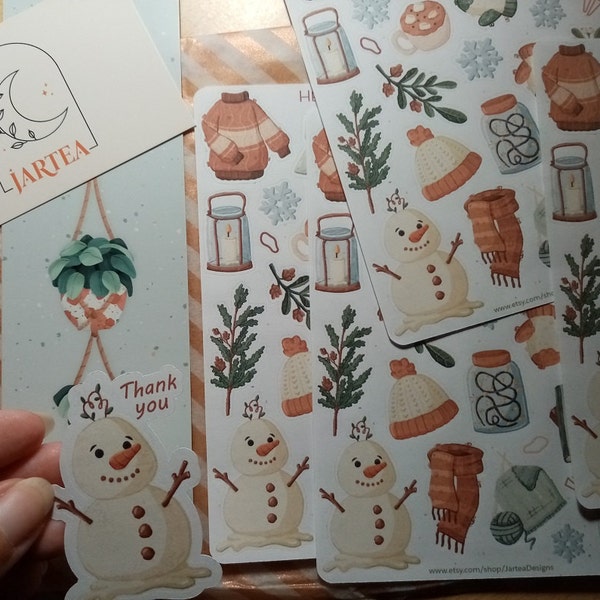 Sticker Sheet Hello Winter Stickers | Winter Sticker Set | Cozy Sticker ...