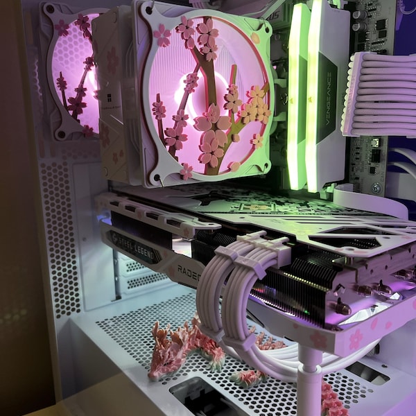 Sakura Cherry Blossom Branch Collection Tricolor Gaming Computer ...