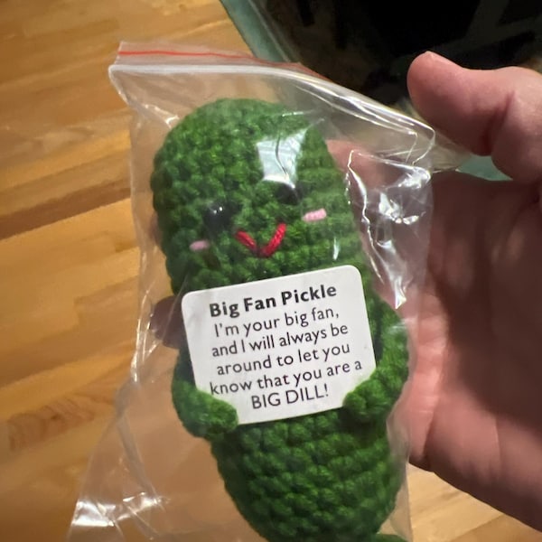Emotional Support Pickle,positive Pickle,big Fan Pickle,handmade ...