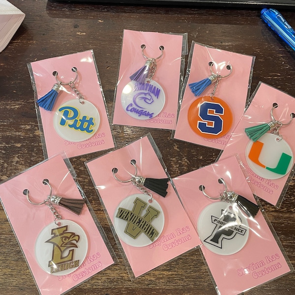 Custom College Keychains/ Any College You Want! - Etsy