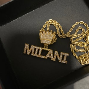 Icy Name Necklace With Cuban Link Chain,personalized Letters Pendant ...