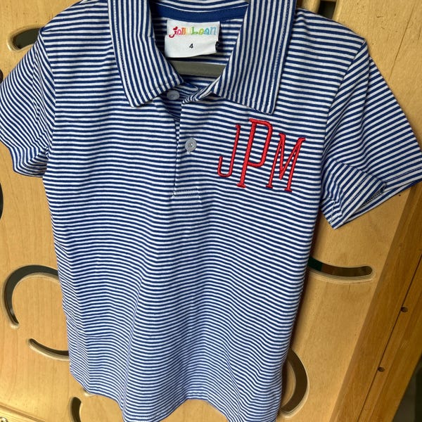 Striped Monogram Polo, Monogrammed Toddler Polo, Polo, Monogram Toddler ...