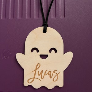Ghost Tag Halloween Tags Name Tags Halloween Bucket Tags Custom Name ...