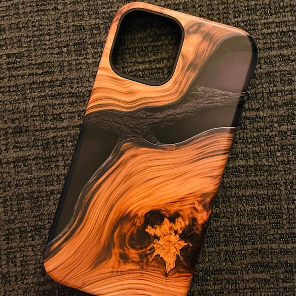 Black and Brown Tough Cases, Epoxy Wood Print, Epoxy River, Black and ...