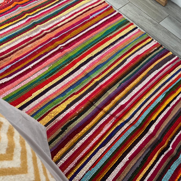 Handmade Recycled Cotton Rag Rug - Small Medium Large Runner Rugs ...