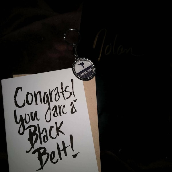 Congrats Black Belt Greeting Card, Martial Arts Greeting Card, Black ...