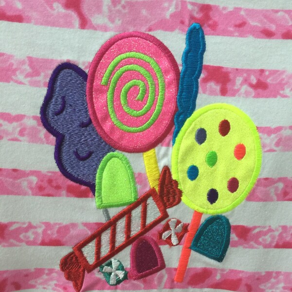 Candy Mix - Applique - Machine Embroidery Design - 7sizes, Candy ...