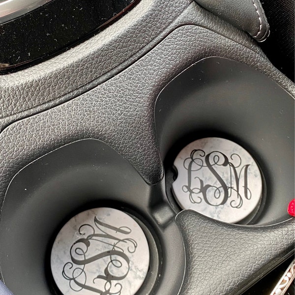 Car Coasters,set of 2, Marble Car Coasters, Monogram Car Coasters - Etsy