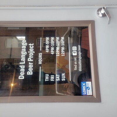 Custom Storefront Window Welcome Sign With QR CODE Business Hours Vinyl ...