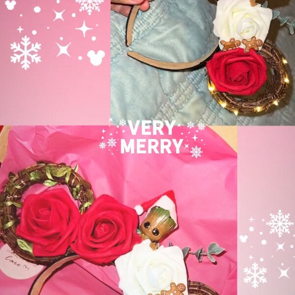 Christmas Ears (optional: Black or White Headbands) - Etsy