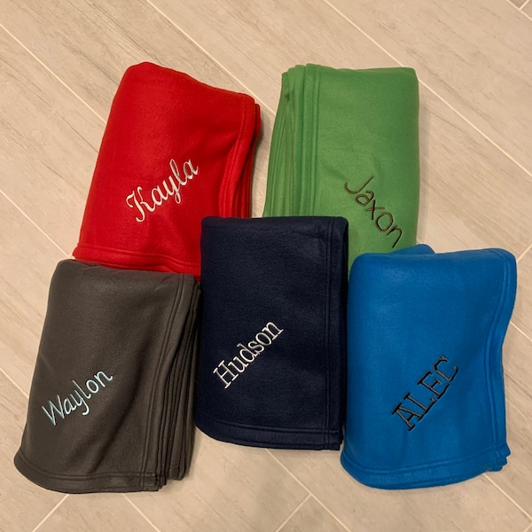 Personalized Fleece Blanket- Monogrammed Fleece Blanket - Etsy