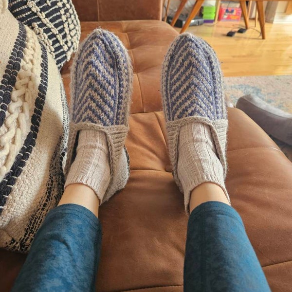Knitting Pattern - Azerbaijani Style Slipper Socks, Knitted Slipper ...
