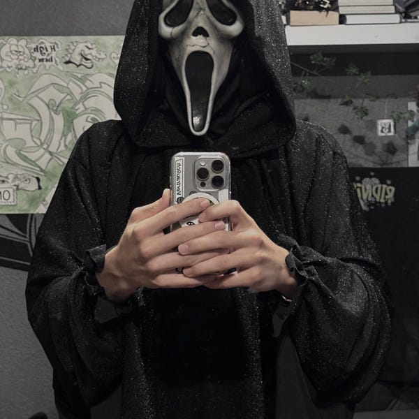 Scream 6 Mask Custom - Stu Macher Ghostface W/ Dark Eye Mesh - Etsy