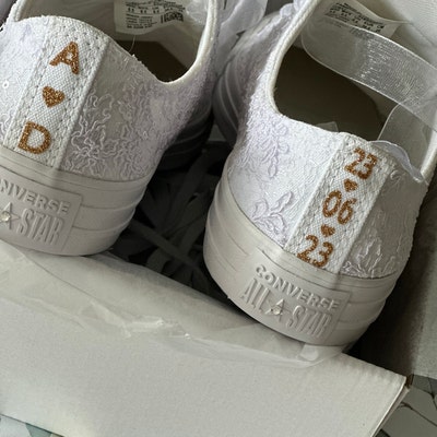 Luxury Ivory Wedding Converse Lace Low Top Custom Converse - Etsy