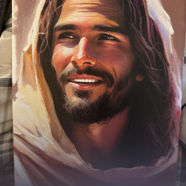 Jesus Laughing, Picture of Jesus, Watercolor Christ Art, Smiling Christ ...