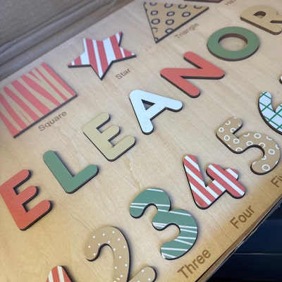 Personalized Wooden Name Puzzle: Custom Baby Shower Gift for Baby Boys ...
