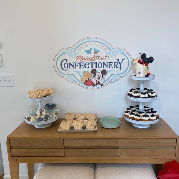 Mickey Confectionery Sign, Main Street Confectionery, Mickey Birthday ...