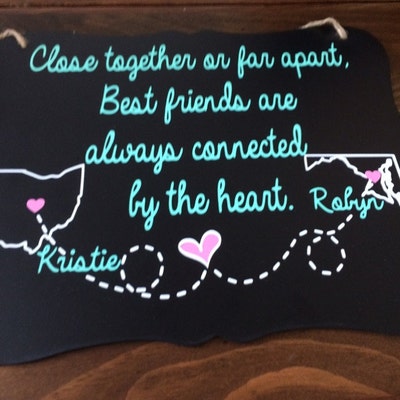 Long Distance Best Friend Gift, Long Distance Relationship Sign ...