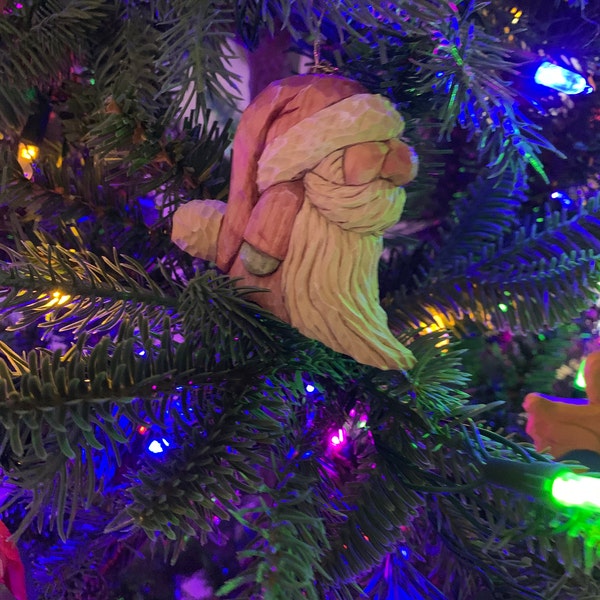 Hand Carved Basswood Santa - Etsy