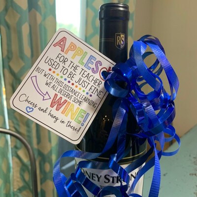 Printable Teacher Wine Tag for DISTANCE LEARNING & Homeschooling ...
