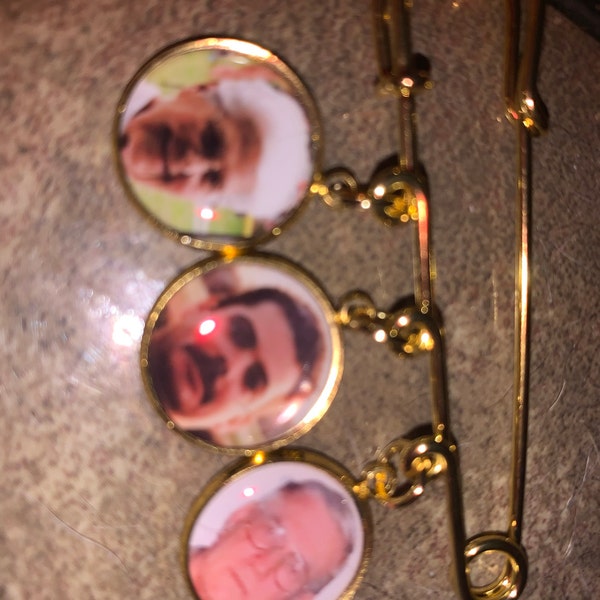 Groom Memorial Photo Lapel Pin in Gold Custom Memorial Photo ...