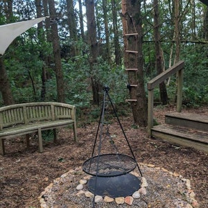Wilderness Fire Pit With Grill and Pot Hangers - Etsy
