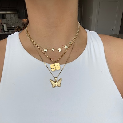 Mini Number Pendant Gold - Etsy