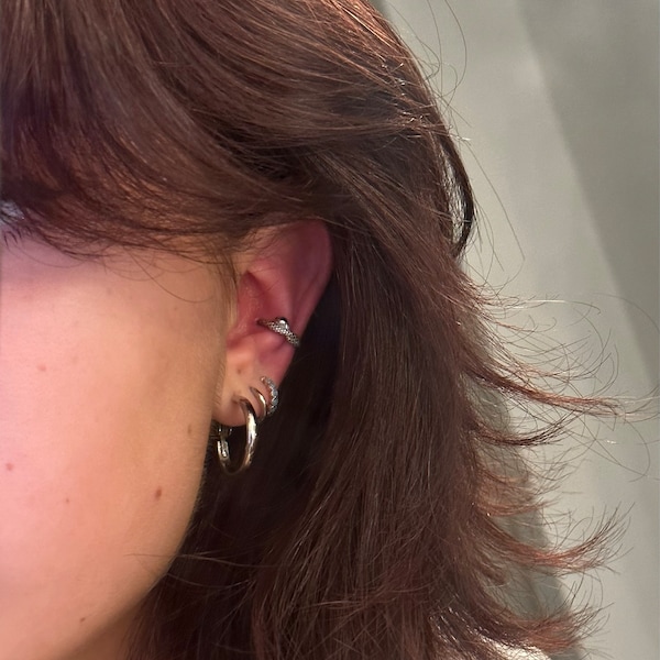 16g Dainty Snake Conch Hoop, Conch Earring, Conch Ring Clicker, 316L ...