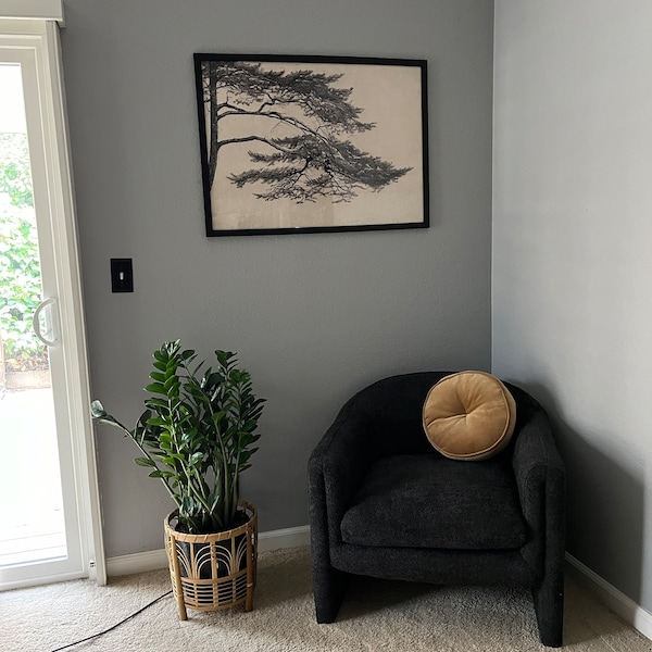 Pine Tree Branch Print, Vintage Tree Drawing Enhanced, Printable Tree ...