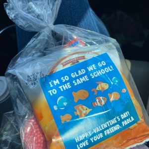 Cute Holiday Goldfish Labels, Gold Fish Snack Label, Christmas School ...